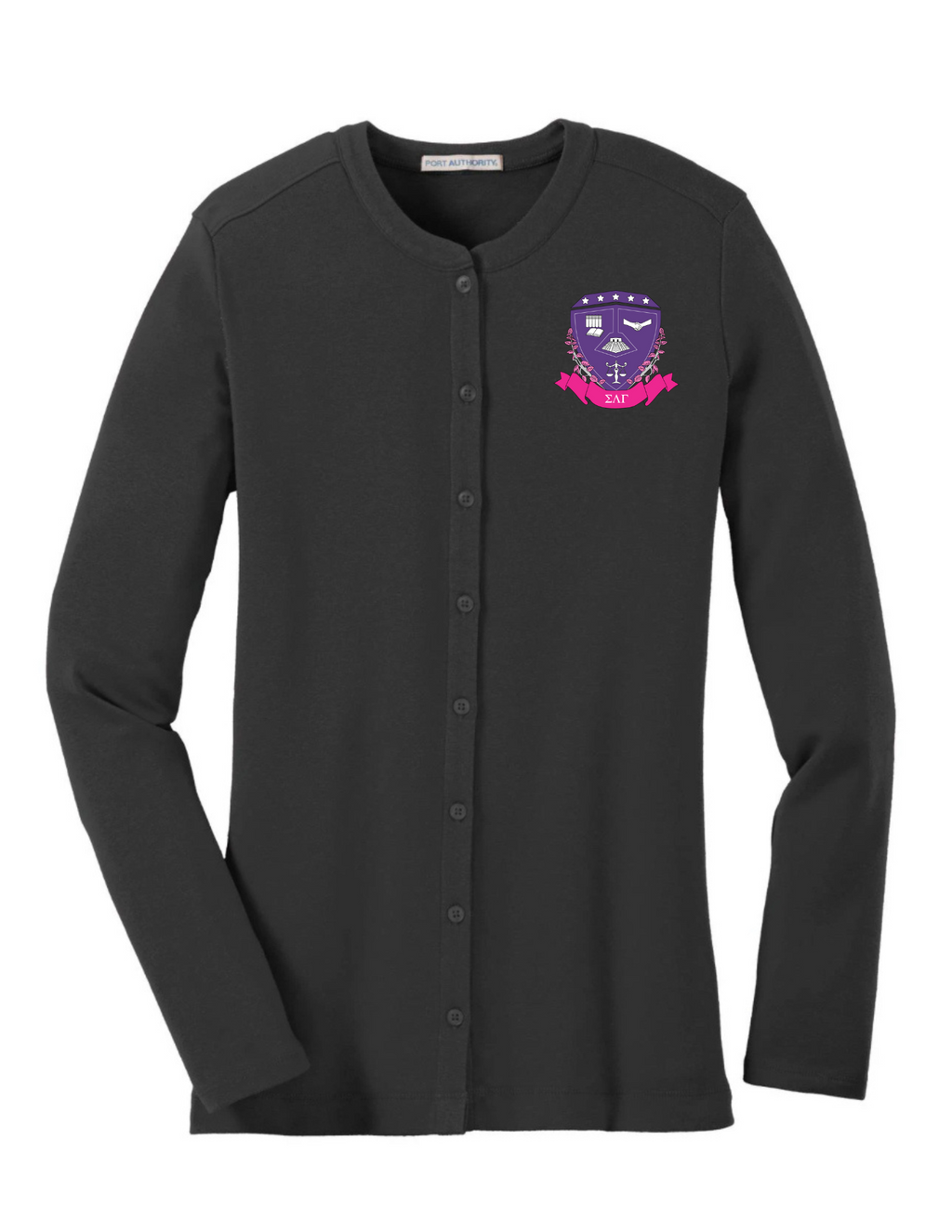 Sigma Lambda Gamma- Shield Cardigan – Yellow Rose Threads