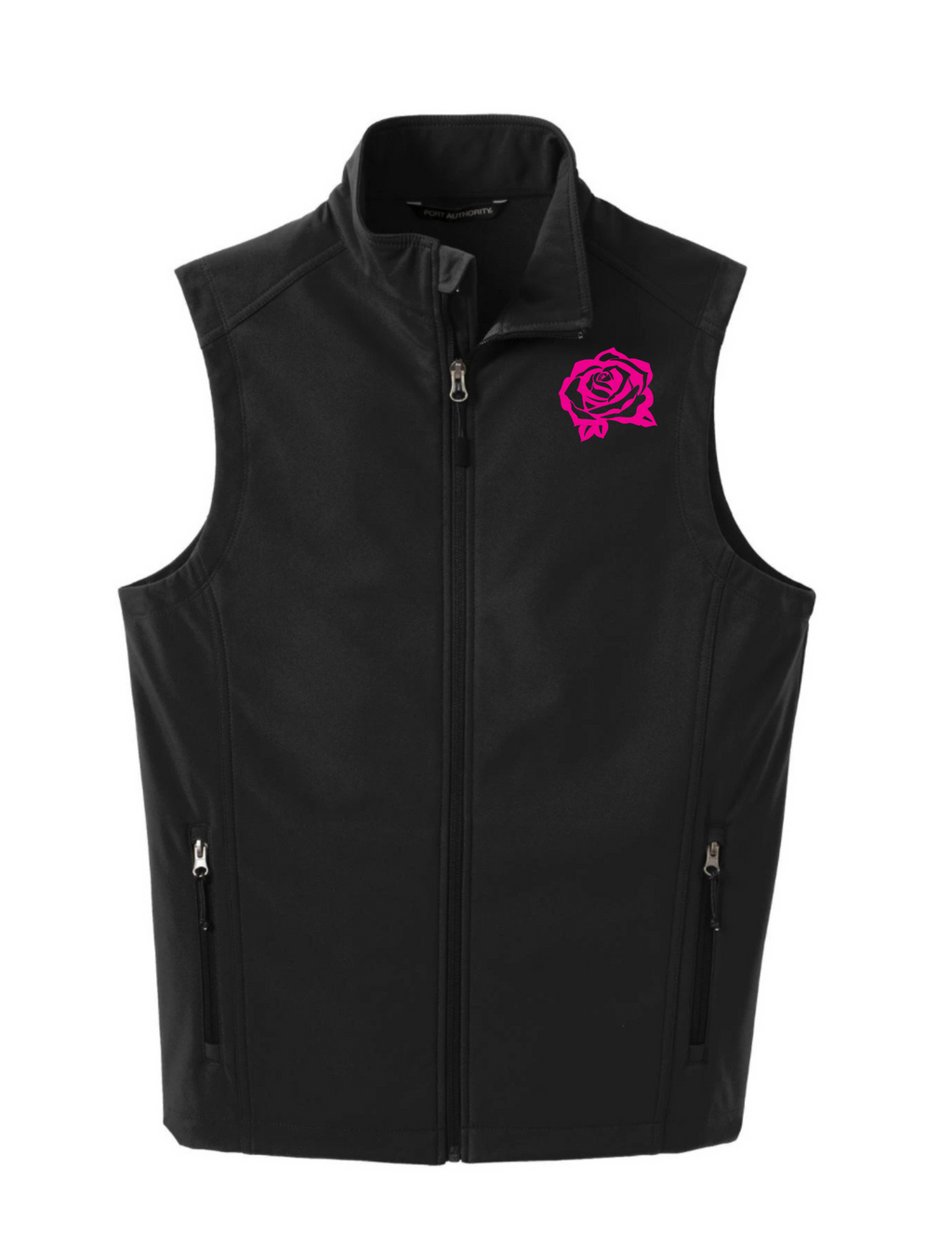 Sigma Lambda Gamma Soft Shell Vest- Rose – Yellow Rose Threads